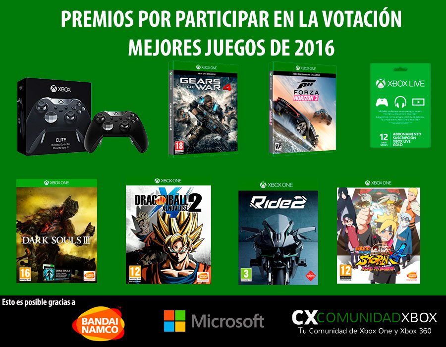 Participa y vota a los mejores juegos de 2016 y gana fantásticos premios