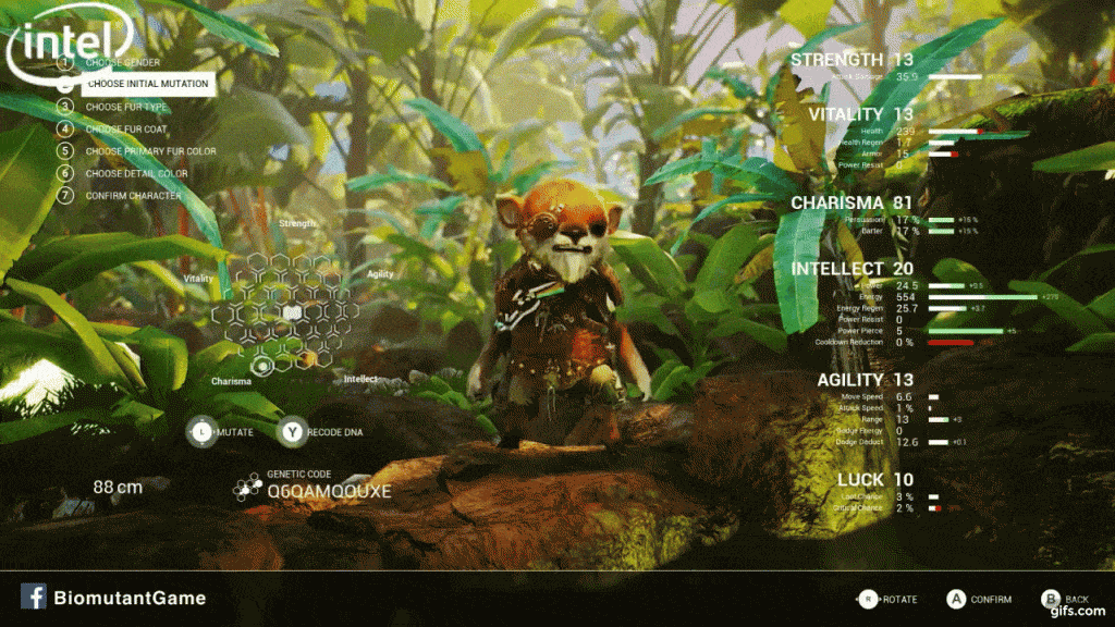 El personaje en Biomutant variará según los atributos